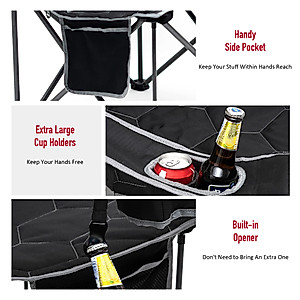 SUNNYFEEL XXL Oversized Camping Chair Heavy Duty 500 LBS for Big Tall People Above 6'4 Padded Portable Folding Sports Lawn Chairs with Armrest Cup Holder & Pocket for Outdoor/Travel/Picnic/Camp