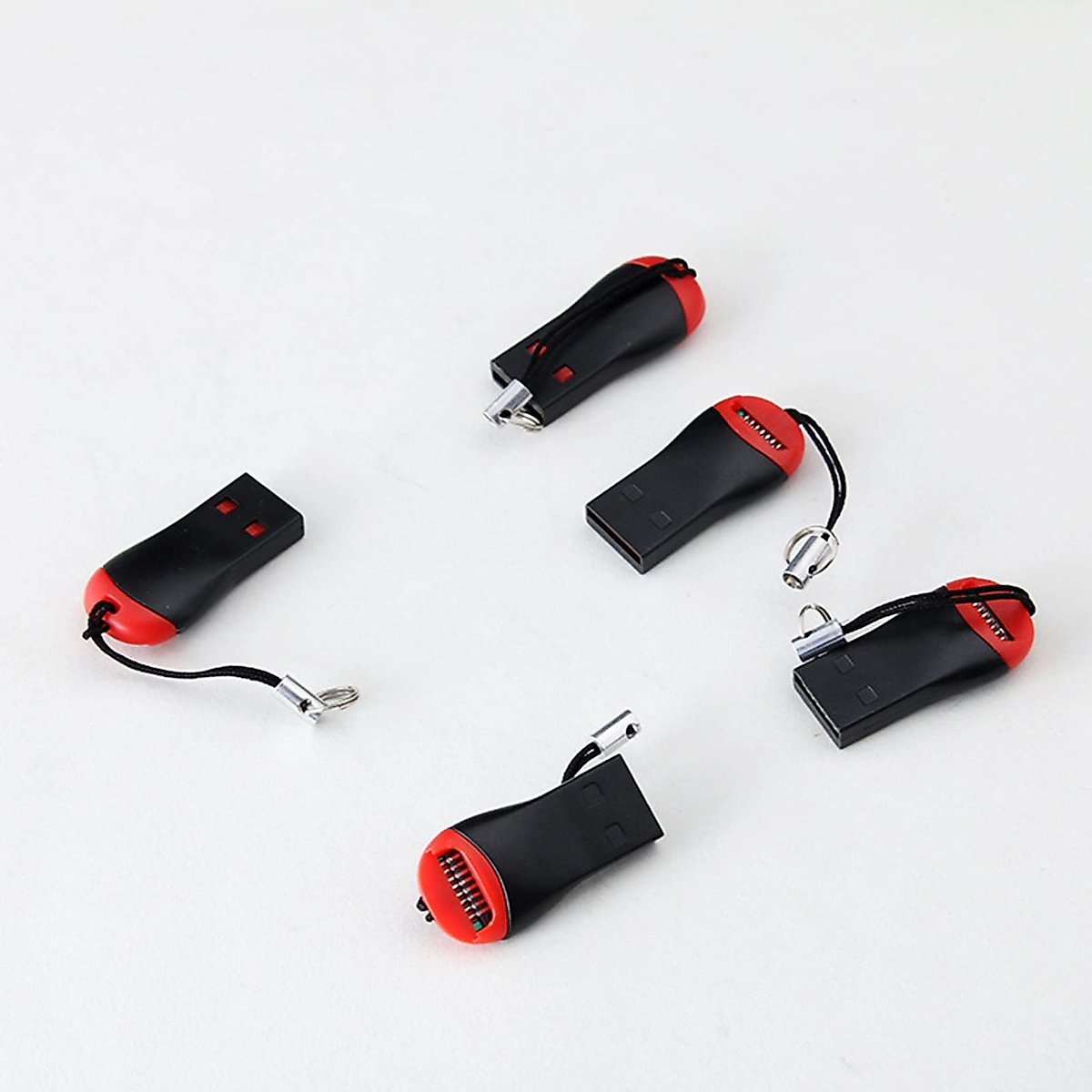 Asukohu card Reader USB 2.0 Micro HC- Flash Memory Card Reader Mini Adapter Reader with Lanyard For Laptop