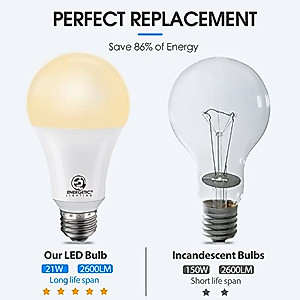 Energetic Dimmable A21 LED Bulb, 150 Watt Equivalent, Warm White 3000K, 2600LM, UL Listed, E26 Standard Base, Damp Rated, Super Bright Light Bulbs, 4 Pack