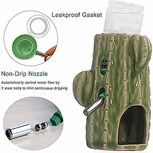 Deapeey Hamster Water Bottle for Glass Tank, 3-in-1 Ceramic Adjustable Hamster Water Bottle 80ML Hamster Water Bottle Stand, No Drip Rat Water Bottle for Syrian Dwarf Hamster Mice Gerbil Guinea Pig