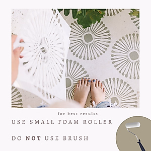 Reusable Tile Stencil 12x12 (2 Pack) | Large Floor Stencils for Painting Floors 12x12 | Wall Stencils for Painting | Concrete Stencils for Patio | Boho Stencil | Paint Stencils for Walls and Floors