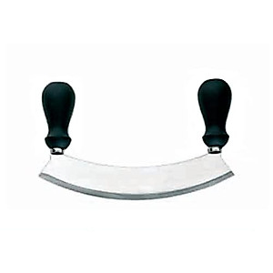 Tredoni 10.2" Mezzaluna Knife Chopper Slicer Cutter, 26cm Moon Round Hachoir -Italian Stainless Steel