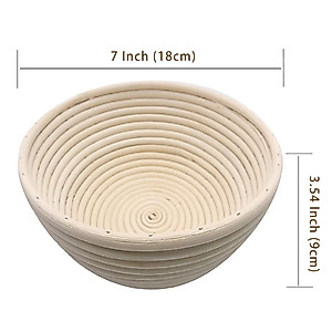 7 inches Round Banneton Basket for Bread Proofing, Dough Proofing Bowls with Removable Liner, Good for Home Sourdough Bakers Baking, 2 Pack