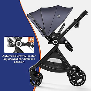 Baby Stroller, ELITTLE EMU Toddler Stroller with Reversible Seat, 0-36 Months Full-Size Stroller Convenient for Various Travel Venues or Vehicles Carrying
