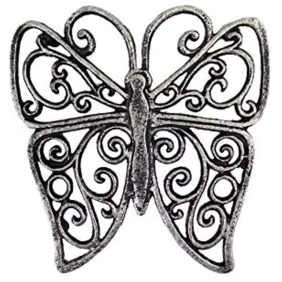 Handcrafted Nautical Decor Rustic Silver Cast Iron Butterfly Trivet 8" - Cast Iron Decorative - Butterfly