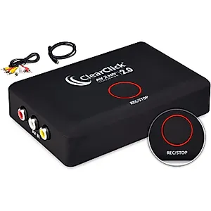 ClearClick AV to HD Converter & Recorder 2.0 (Second Generation) - AV RCA to HDMI Adapter to Convert & Record Video - for VCR, VHS, DVD, Camcorder, Hi8, Gaming to TV
