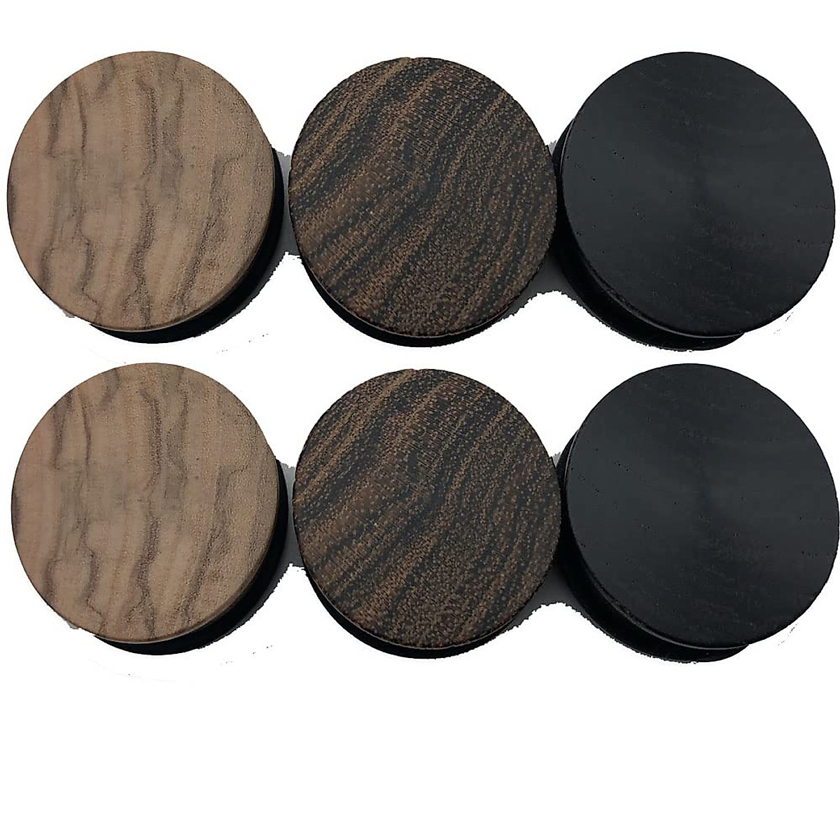 blue palm jewelry Set of 3 Pairs Organic Wood Single Flared Saddle Ear Plugs Expander Ebony Sono Teak Wood Ear Plugs E611