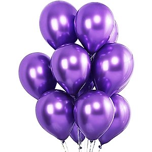Purple Chrome Metallic Balloons 5 inch Helium Balloons Thick Latex Purple Arch 50PCS for Birthday Party Decorations Baby Shower Bridal Shower Wedding Engagement Anniversary Christmas Festival(Purple)