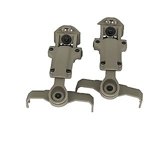 Armorwerx Rear Helmet Rail Attachment Kit Compatible with M-LOK, MSA Sordin & TCI Liberator Headsets (Tan)