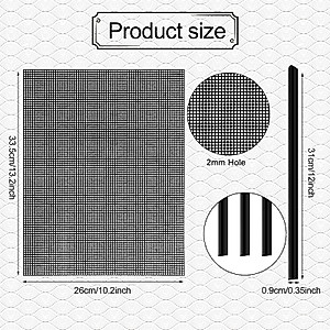 4 Pieces Plastic Mesh Sheets for Embroidery Black Mesh Fish Tank Divider Screen Craft Mesh 10 Pieces Binding Bars Sliding Bars for Embroidery Crafting Knit and Crochet Projects