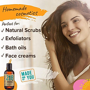 naissance Fractionated Coconut Oil 16 fl oz - Pure Natural, Vegan, Non GMO, Hexane Free, Cruelty Free - Moisturizing & Hydrating - Ideal for Aromatherapy, Massage and DIY Beauty Recipes