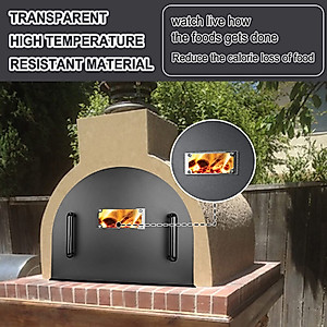Karpevta Pizza Oven Door Stainless Steel Pizza Oven Door With Handle 25''X20'' Black Fit Most Outdoor Commercial Ovens