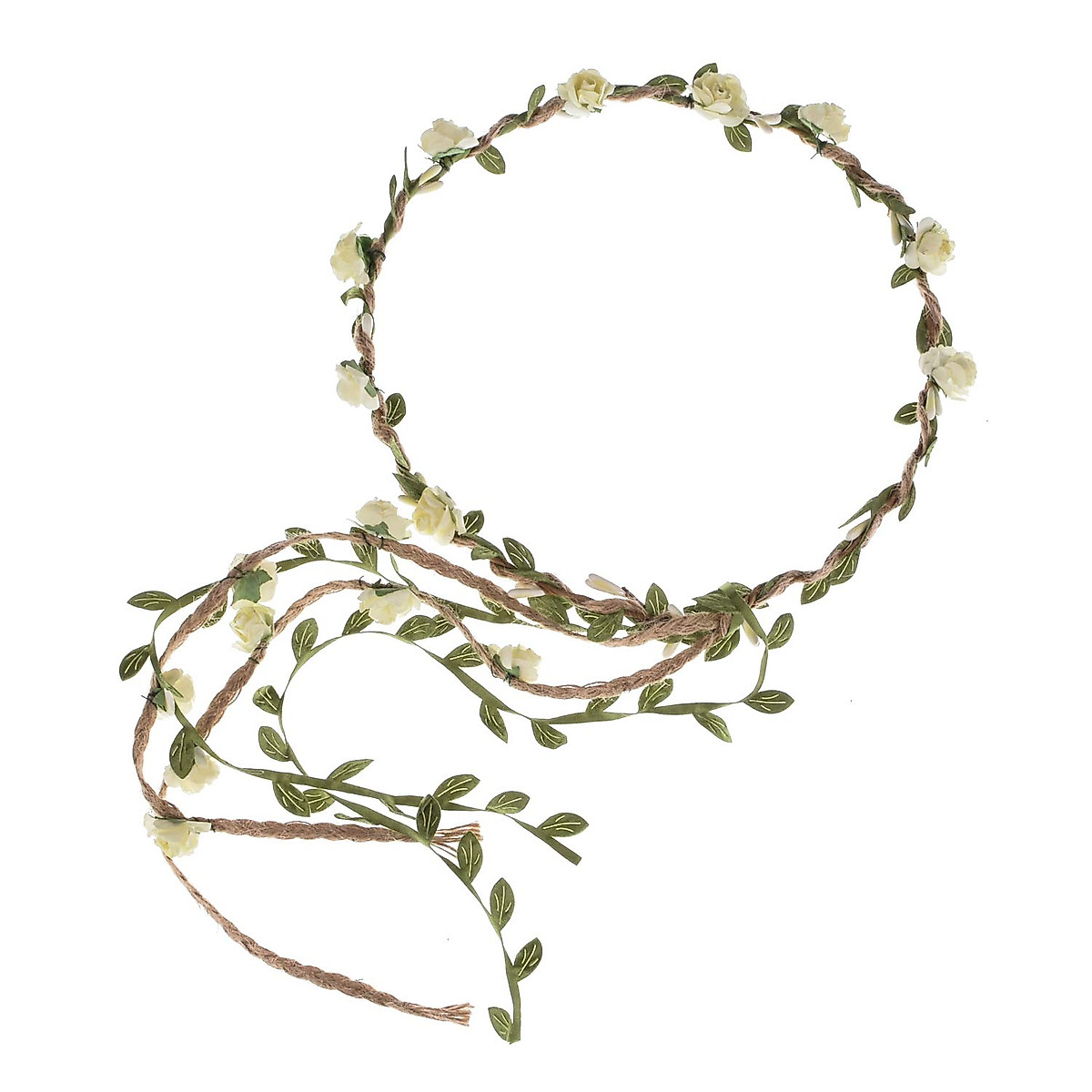 DDazzling Flower Crown Floral Wreath Headband Floral Garland Headbands photo props (Ivory)