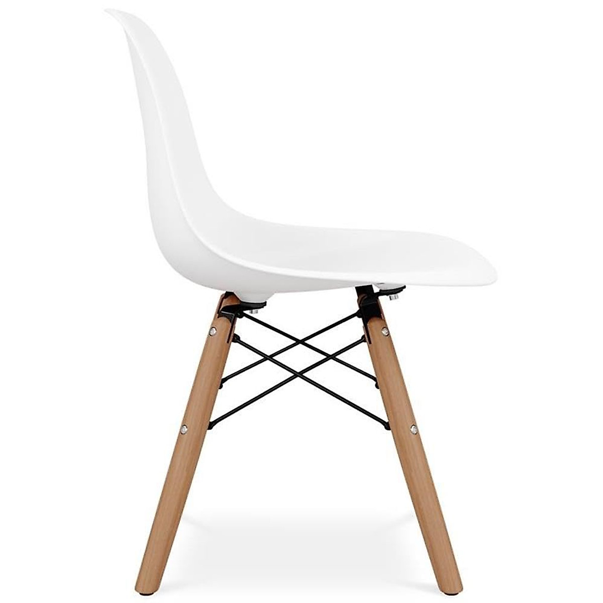 Aron Living 21.75" Plastic and Wood Kids Playroom Chairs in White (Set of 2)