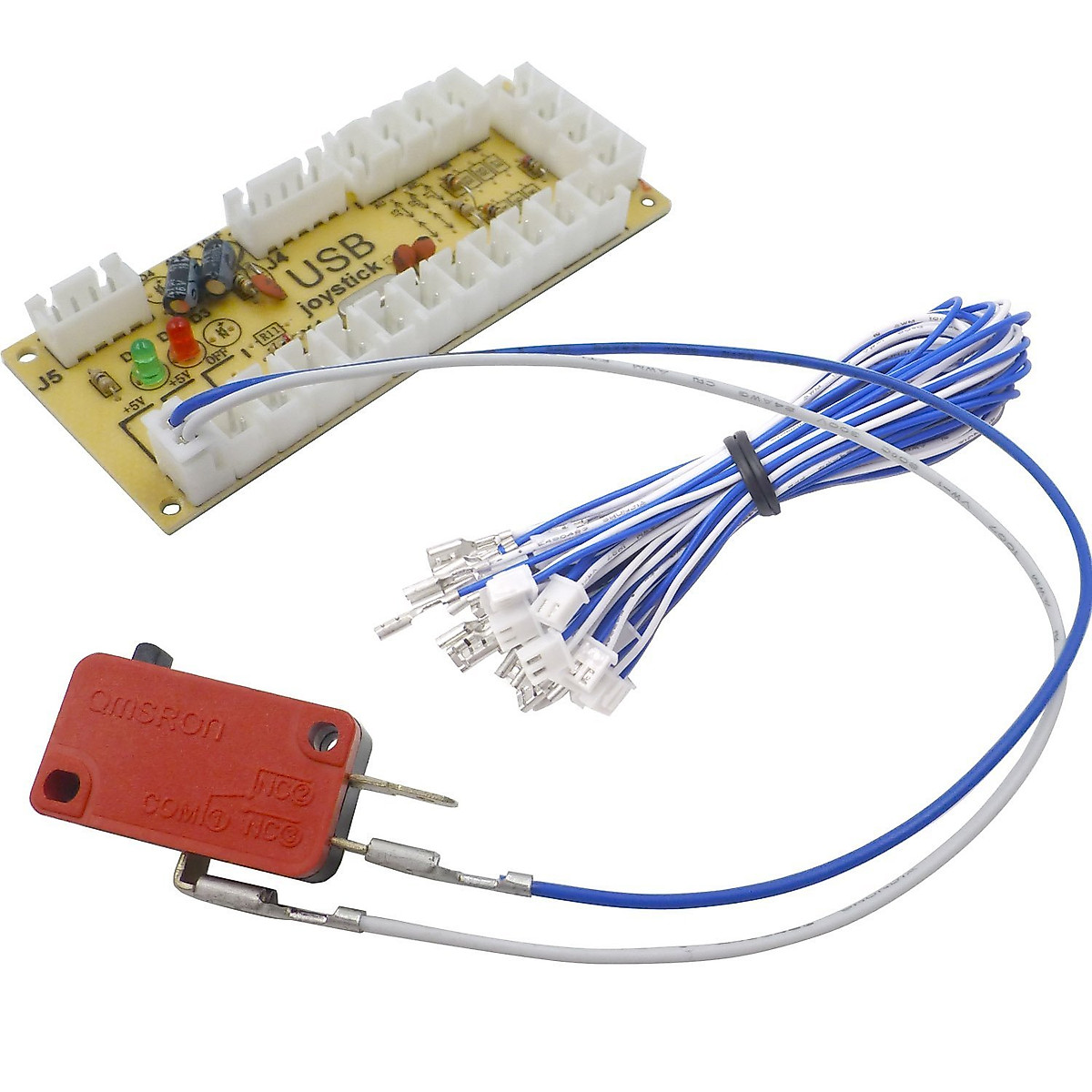 SJJX 2 Player HAPP Style Zero Delay Generic Game Controller USB to Joystick for MAME & Raspberry Pi 1/2/3 RetroPie DIY Projects