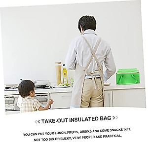 BUGUUYO 1pc Bag Insulated Grocery Cooler for Car Cooler Baskets Car Cooler Drink Carrier for Take- Out Weighing Bottle Insulated Lunch Tote Waterproof Tote Green Non-Woven Fabric