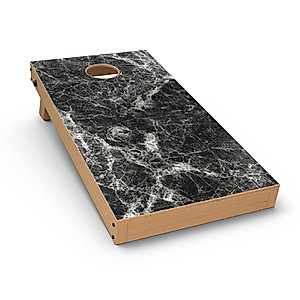Design Skinz Marble Skin Set for Cornhole (Skin Only) - Black Scratched Marble