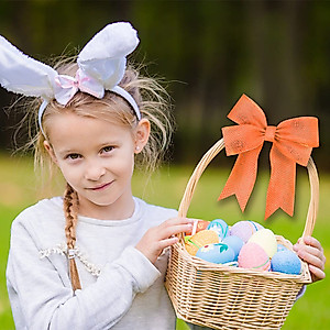 Orange Wired Burlap Ribbons 2.5" 10 Yards, Spring Solid Wired Edge Decoration Wired Ribbon Fabric Craft Ribbon Burlap Wrapping Ribbon for Holiday Party Wrapping DIY Craft Wedding Decoration Wreath Bow