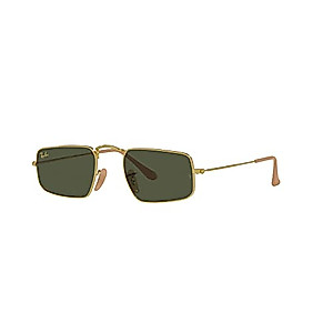 Ray-Ban RB3957 Julie Rectangular Sunglasses, Legend Gold/Green, 49 mm