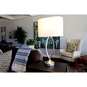 Decor Therapy TL14121 Table Lamp, Brushed Steel