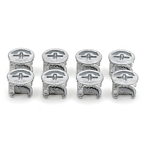 ReplacementScrews Eccentric Cam Locks Compatible with IKEA 103114 (Kullen, Alex, MICKE) Case with Flange - 12mm x 10mm - Zinc Alloy (Pack of 8)