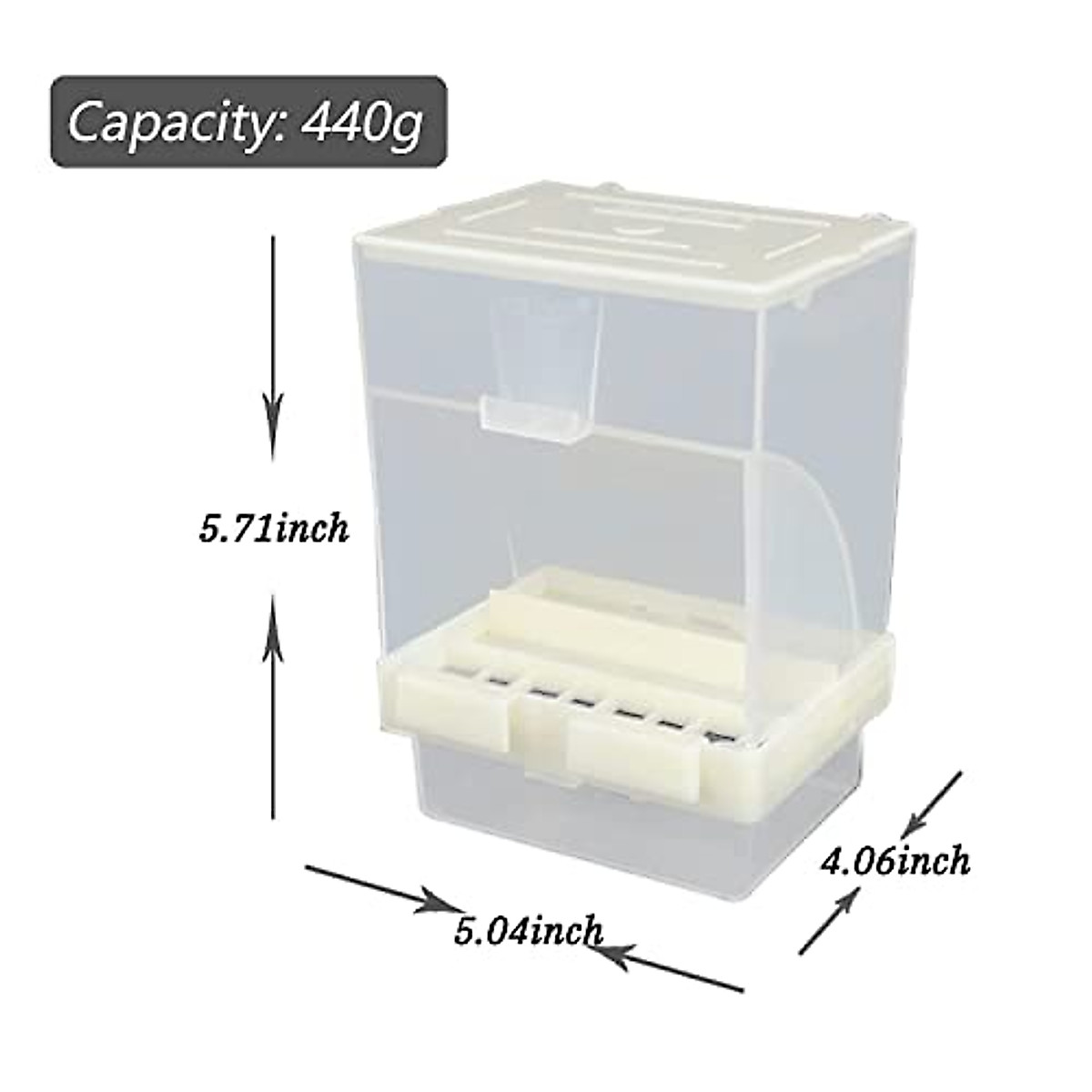 Automatic Bird Feeder for Cage,No-Mess Bird Feeder,Parakeet Seed Food Container,Cage Accessories(Hook Fixed Bird Feeder)
