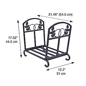 Blue Sky Outdoor Living Indoor/Outdoor Folding Firewood Rack Storage Holder, Black