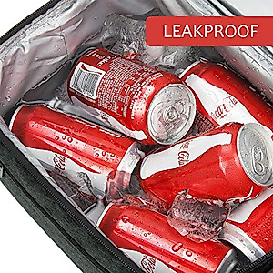 Extra Large Lunch Bag - 13L/ 22 Can, Insulated & Leakproof Adult Reusable Meal Prep Bento Box Cooler Tote for Men & Women with Dual Compartment By Tirrinia, Charcoal