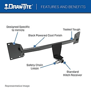 Draw-Tite 24847 Class 1 Trailer Hitch, 1.25 Inch Receiver, Black, Compatible with 2012-2017 Toyota Prius V, 2010-2019 Toyota Prius