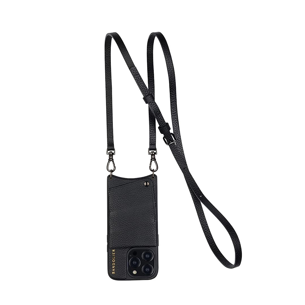 Bandolier Emma Crossbody Phone Case and Expanded Zip Pouch Set - for iPhone 14 Pro Max - Black/Pewter