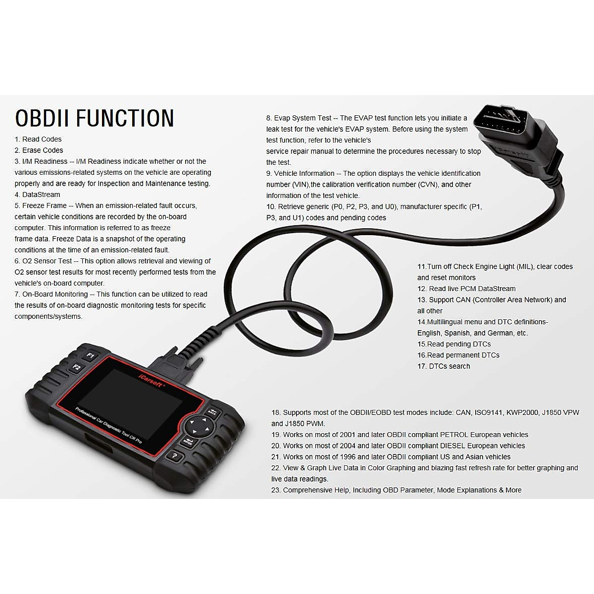 iCarsoft CR Pro Diagnostic Scan Tool