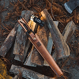 OMUKY Fireplace Tongs Log Claw Tongs with Faux Leather Handle Cover Log Grabber Clamp Tool for Indoor & Outdoor Camping Campfire Fireplace Fire Pit(Black)