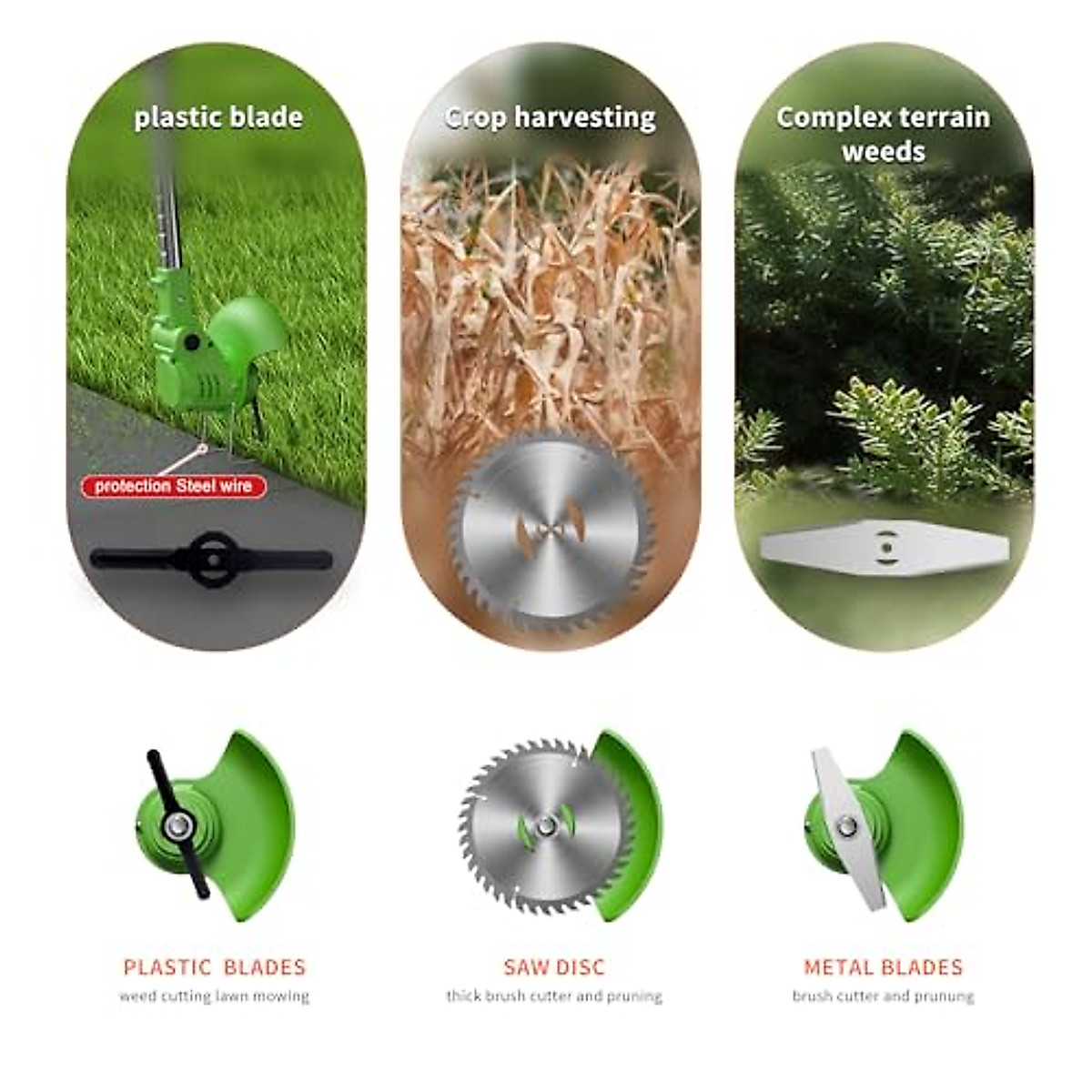 Cordless Weed Wacker,Battery Powered Weed Wacker 3 in 1 Rechargeable Weed Wacker Electric for Lawn Garden Yard, Includes 2 * 3.aH Batteries