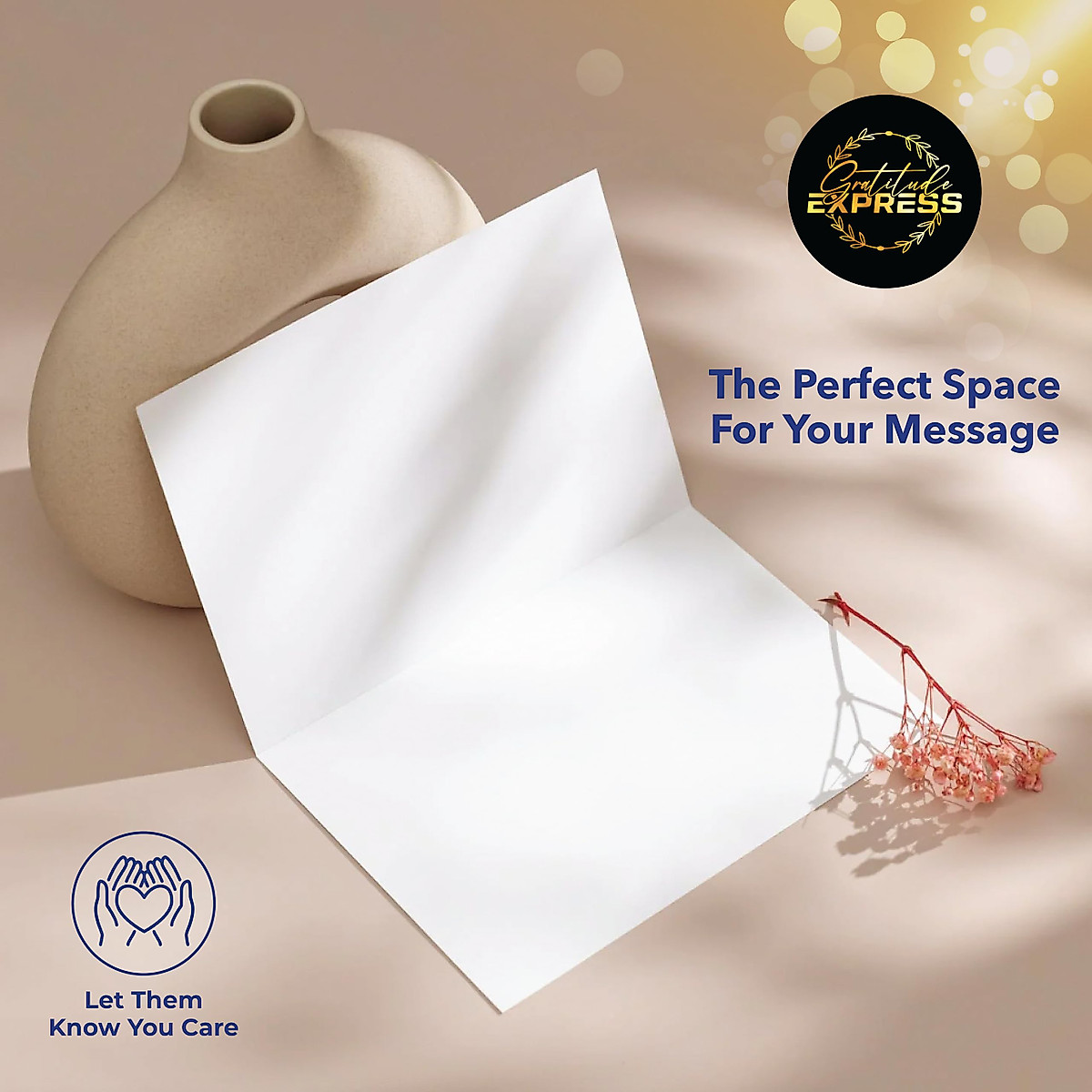 Gratitude Express Thank You Cards With Envelopes - With 48 Cards for Any Occasion, 48 Brown Envelopes, 48 Stickers