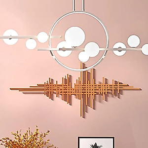 JiuZhuo Minimalist 54.3 Inches 10-Light Glass Globe Shade Sputnik Kitchen Island Light in White,Metal, Glass Shade Linear Pendant Light