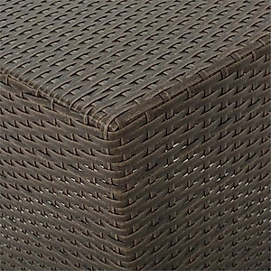 Noble House Puerta Outdoor Wicker Side Table in Light Brown