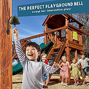 Upstreet Dinner Bell for Outside or Inside Made of Red Copper Hanging Bell, Cast Iron Outdoor Bell to Wall Mounted Surfaces for Church, Home, and School Bell (Red, 6)