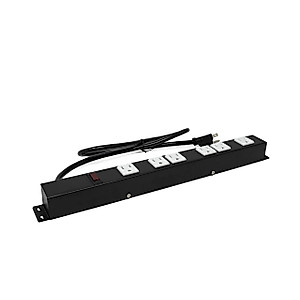 Opentron 5-Pack OT16063 Heavy Duty Metal Surge Protector Power Strip with Mounting Parts 6 White Outlets 3 Feet Power Cord