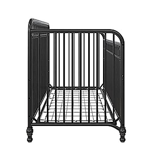 Little Seeds Raven 3-in-1 Convertible Metal Crib, JMPA Certified, Black