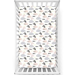 Whale Themed Fitted Mini Crib Sheets,Portable Mini Crib Sheets Ultra Soft Material-Crib Mattress Sheet or Toddler Bed Sheet,24“ x38“,Multicolor