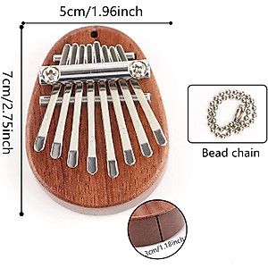 AIEX 8 Keys Mini Kalimba Thumb Piano with Lanyard Pocket Thumb Piano Portable Mbira Finger Piano Gift for Children Adults Beginners