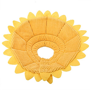 Cat Cone, Pet Recovery Collar Sunflower Shape Pet Elizabethan Collar Pet Recovery Cone Adjustable Pet Collar for Cat Dog (Size 5 Neck Circumference 29-35cm)