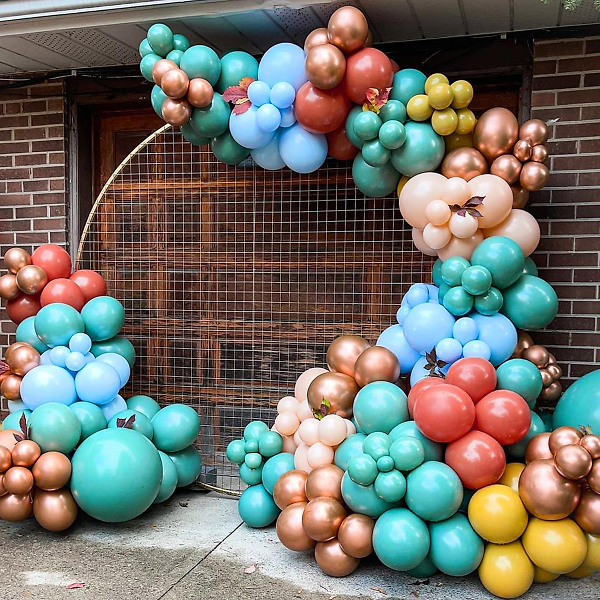 Turquoise Blue Balloons of Stuffed Black Balloons Inside - Double Stuffed Peacock Blue Balloon Garland Arch Kits with Different Sizes 5 Inch 12 Inch 18 Inch Blue and Black Balloons for Party Decor