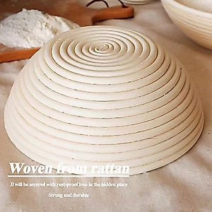 9.4'' Round Bread Banneton Proofing Basket with Linen Liner for Sourdough Proofing,Perfect Handmade Rattan Bowl for Making Beautiful Bread