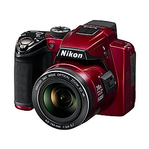 Nikon COOLPIX P500 12.1 CMOS Digital Camera with 36x NIKKOR Wide-Angle Optical Zoom Lens and Full HD 1080p Video (Red)