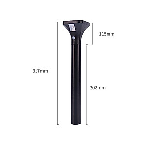 ZMY LED Solar Black Induction Pillar Light Outdoor Garden Lawn Post Lighting Landscape Home Column Lantern Waterproof Modern Simple Aluminum Pathway Fixture