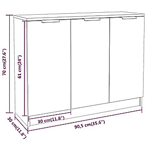 loibinfen Sideboard Buffet Server Storage Cabinet with 3 Doors, Console Table Home Kitchen Sideboard Dining Room Furniture Entryway Cupboard, White 35.6"x11.8"x27.6" -AA