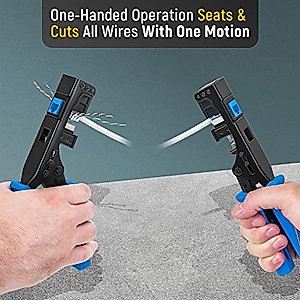 Everest Media Solutions easyJACK - 90° Angled Speed Termination Tool - with 10 Blue & 10 White Cat6 Keystone Jacks - Additional Jacks are Available - (B087N7QQD2)