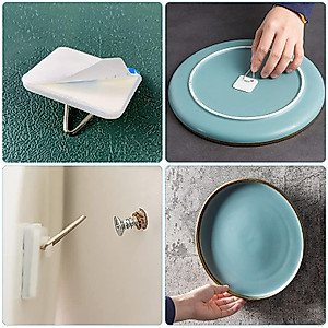 50PCS Plate Hangers for The Wall Plate Holder Hooks for Decorative Plates 1.3 Inch Sticky Invisible Adhesive for Art Supplies Home Decor