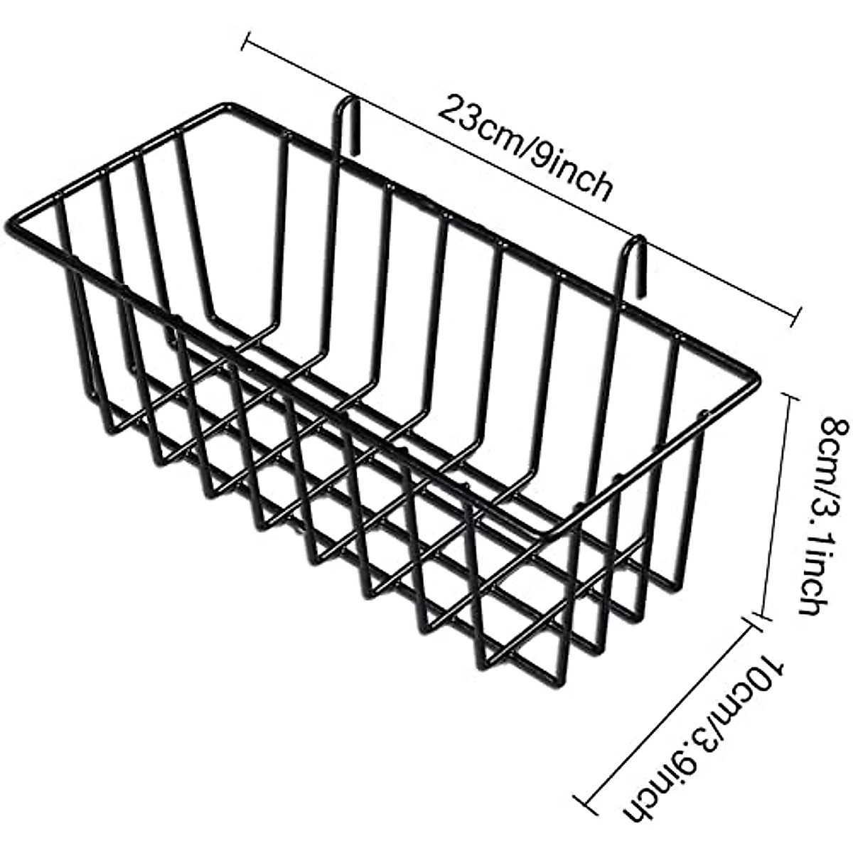 GBYAN Wire Wall Grid with Baskets Black Photo Grid Metal Wall Organizer for Wall Decoration, Picture Display, Memo Board